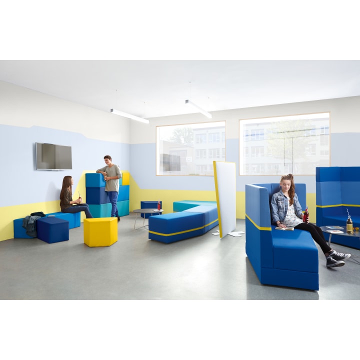 Sofa set.upp Fünfeck hohe Rückenlehne mit Lehne links, Stoff, div ...